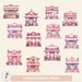 Valentines Candy Shop Clipart, Watercolor Pink Candy Shop Storefront ...