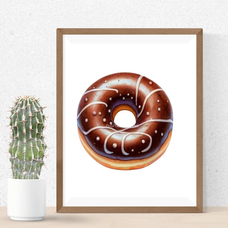 Donut Shop Clipart, Donuts With Coffee, Donuts and Coffee, Watercolor ...