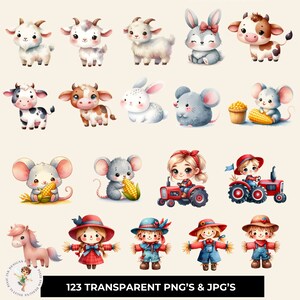 Farm Animal Clipart Bundle Cute Pig Clipart Baby Pig Clipart Cute Farm ...