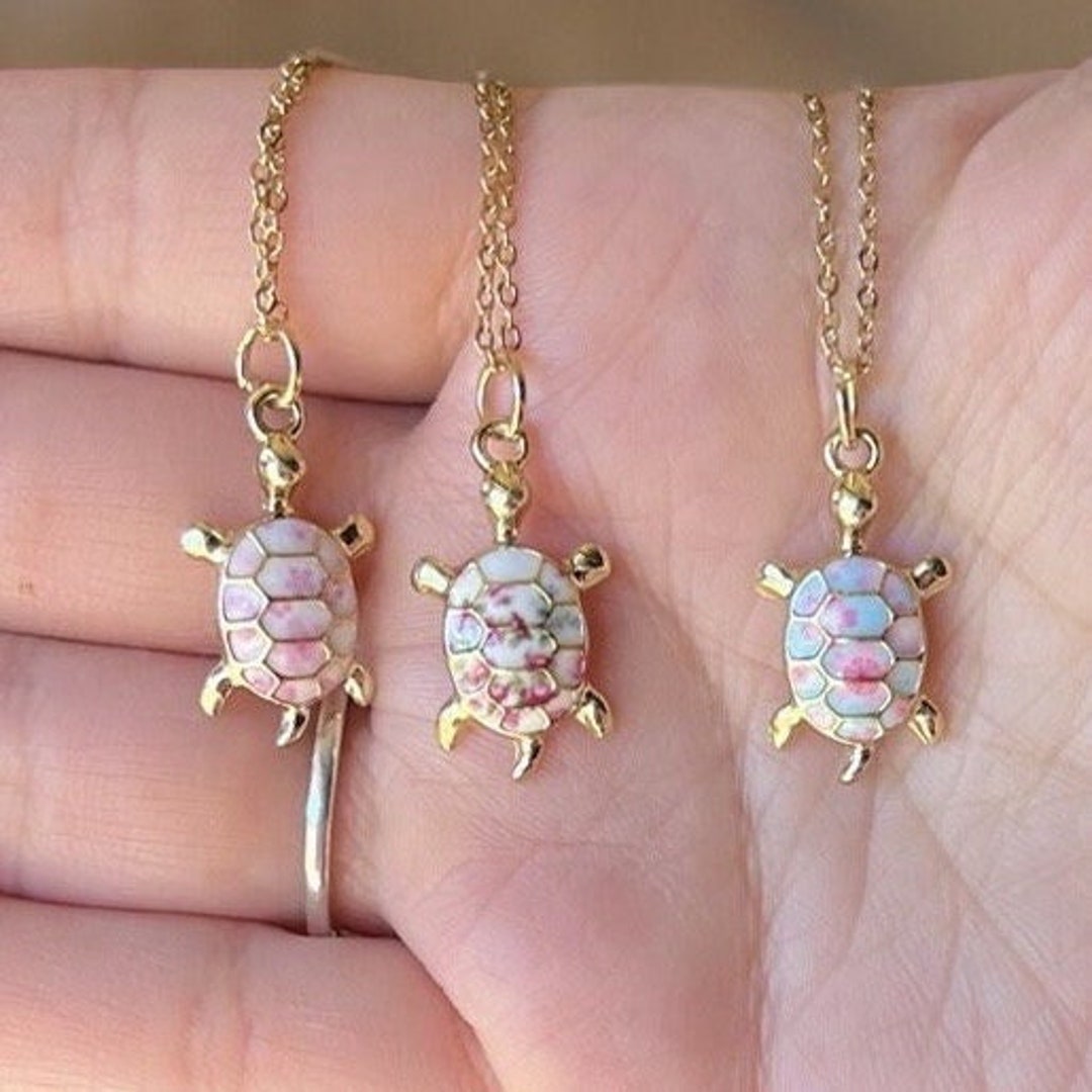 Gold Turtle Pendant Cute Sea Turtle Necklace Delicate Animal Jewelry ...
