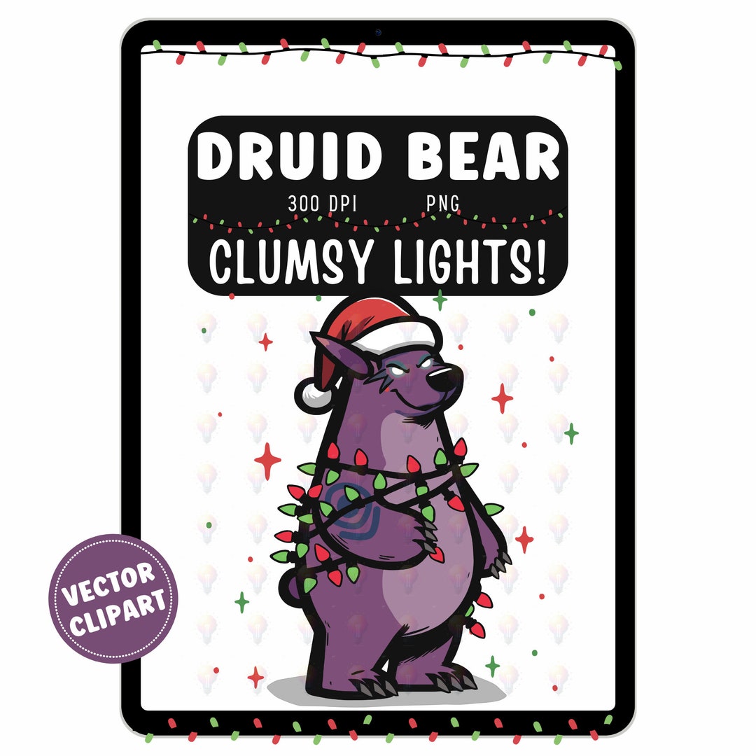 Druid Bear Christmas PNG, Christmas PNG Clipart, Warcraft, Wow, Cute ...