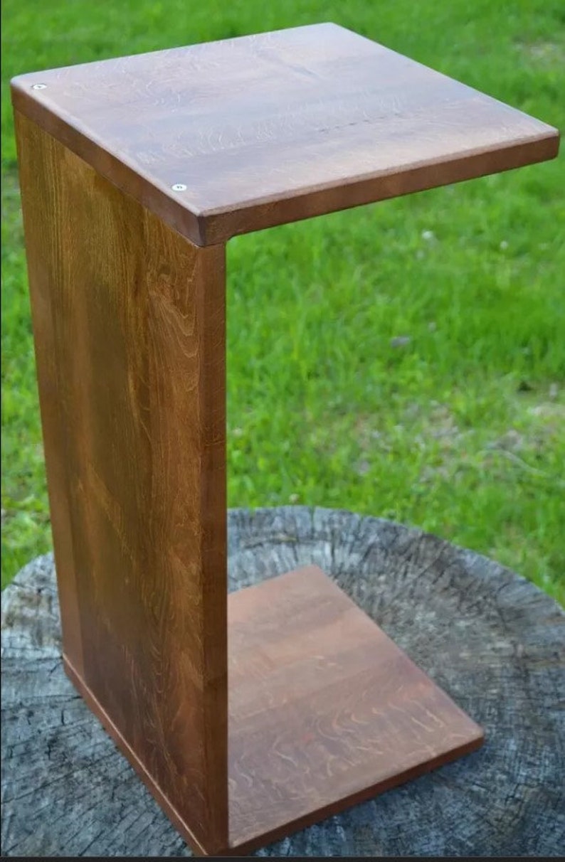 Wooden Sofa Side Table / Rustic Style Multiusage Table / Sofa Arm Rest ...