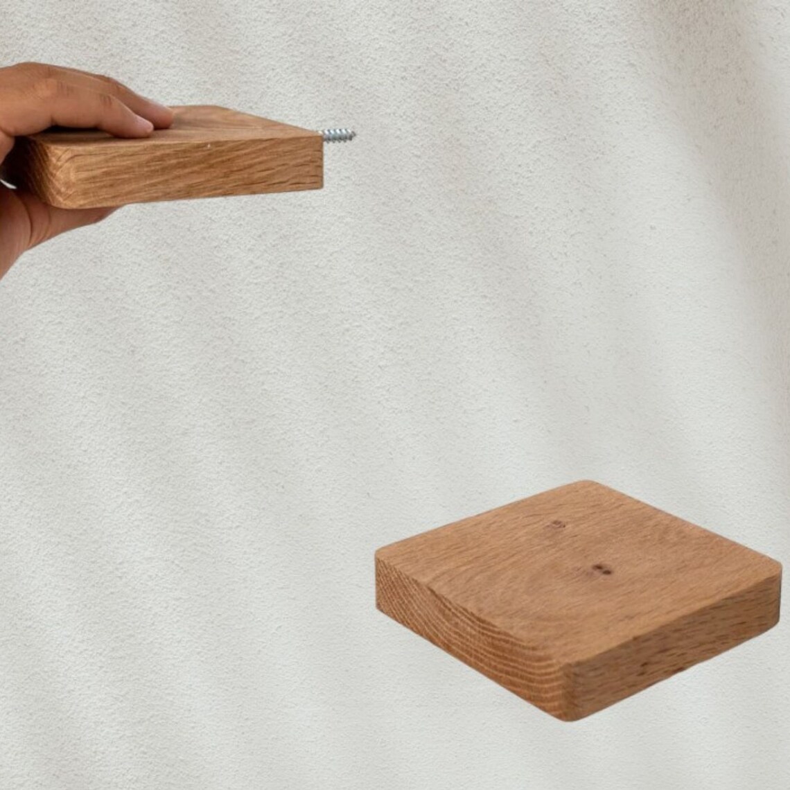 Floating Shelf / Minimalist Rack / Square Shape Wood Holder / Wall ...