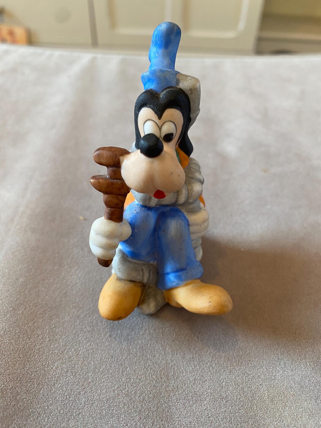 Vintage Walt Disney Productions Porcelain Bisque Figurine Goofy Plumber ...