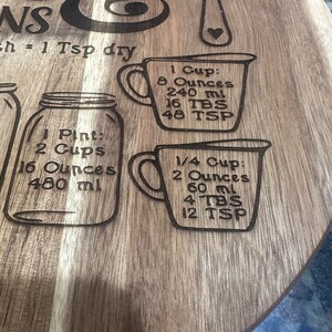 Cutting Board, Laser Engraved Kitchen Conversion Cutting Board, Board ...
