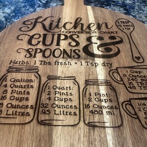 Cutting Board, Laser Engraved Kitchen Conversion Cutting Board, Board ...