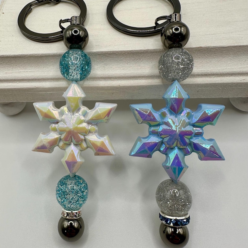 Snowflake Keychain - Etsy