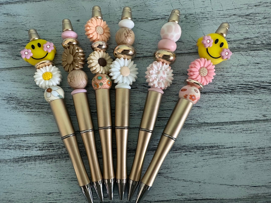 Handmade Beaded Pen, Daisy Pen, Smiley Face - Etsy