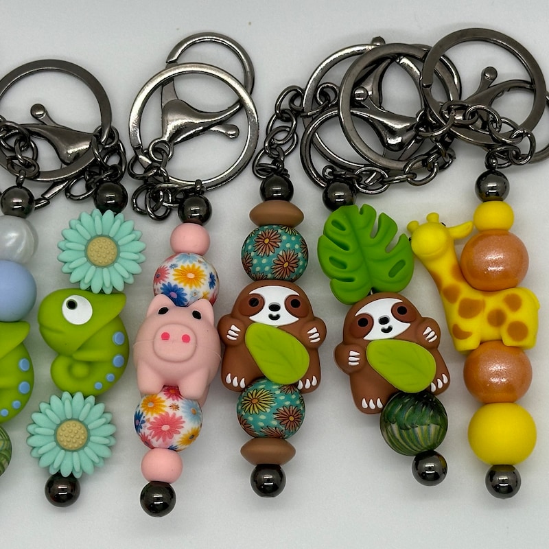 Beaded Animal Keychain - Etsy