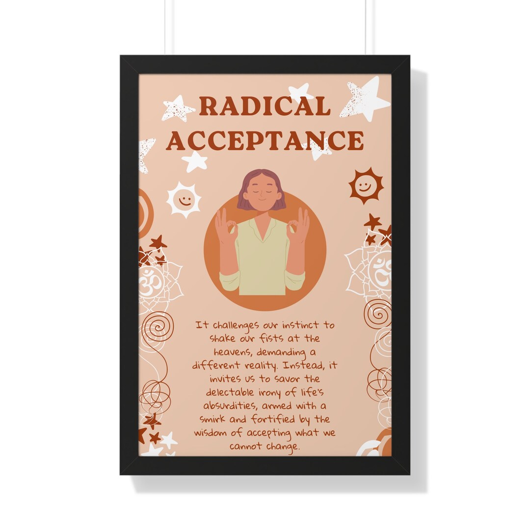 Radical Acceptance Inspiring Poster | DBT Wall Decor | Mindful Therapy ...