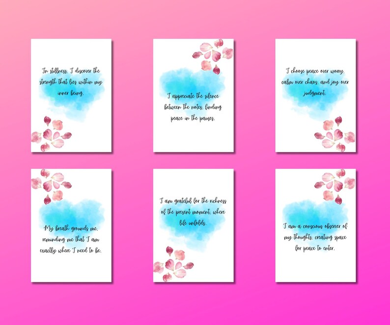 60 Affirmation Cards Digital Download, Mindfulness Affirmations Deck ...