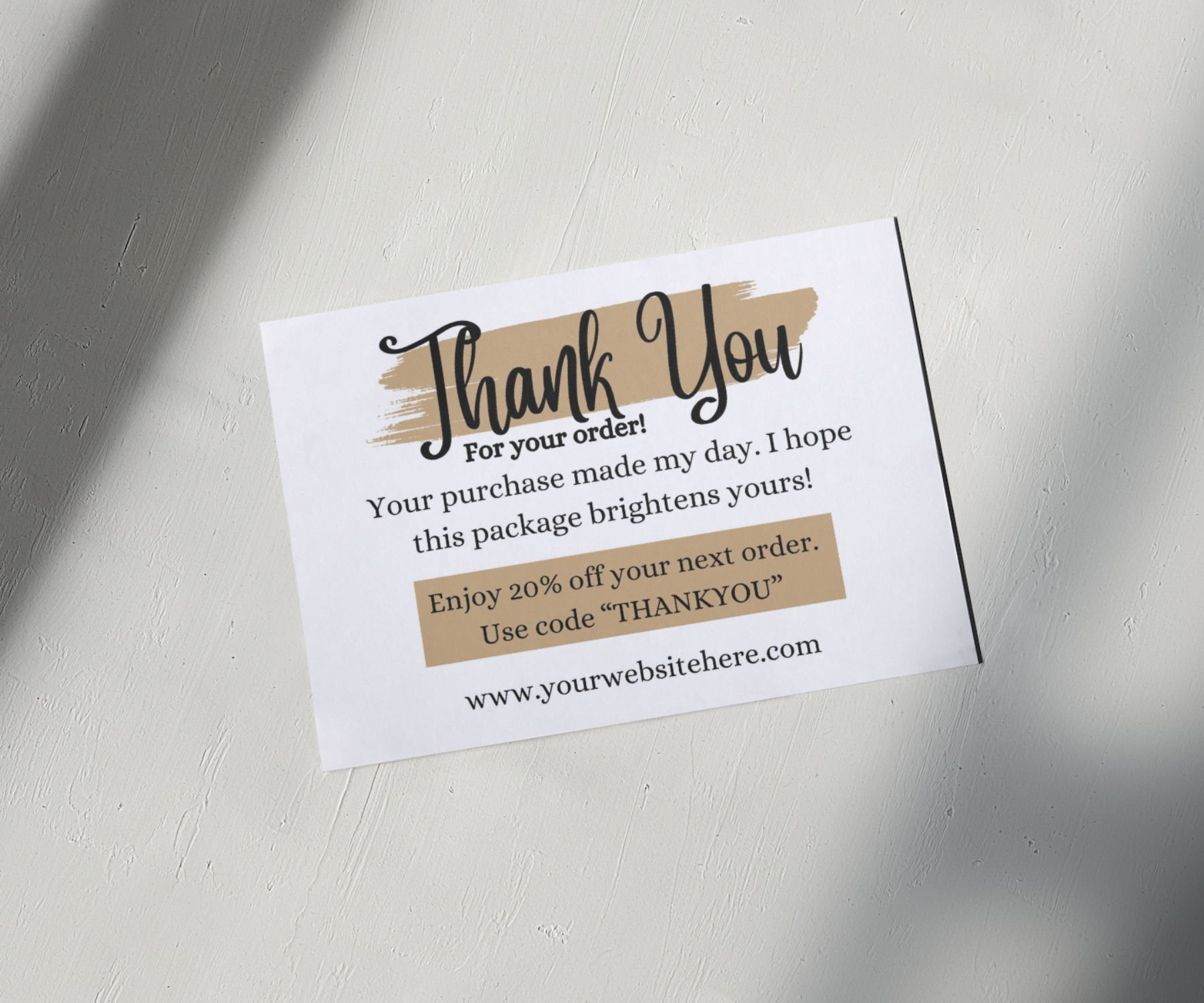 Small Business Thank You Card Instant Download Package Inserts ...