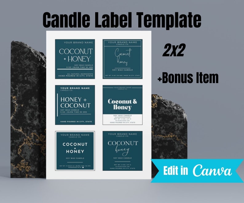 Editable Candle Label Bundle, Modern Candle Label Designs, Custom ...