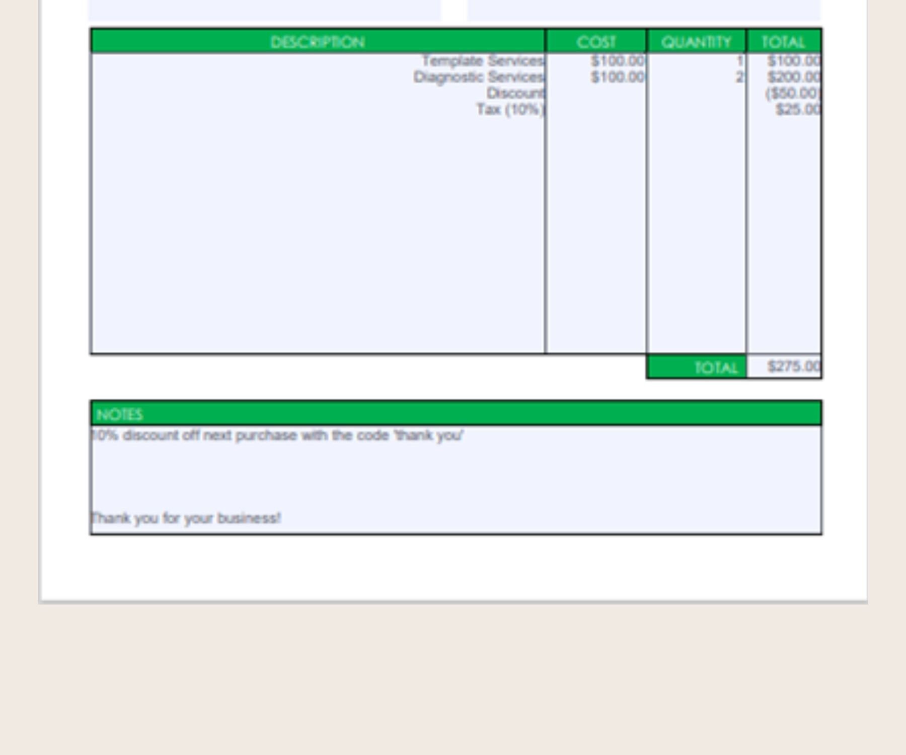 Invoice Template Pdf/google Docs/word. Business Invoice. Invoice Word ...