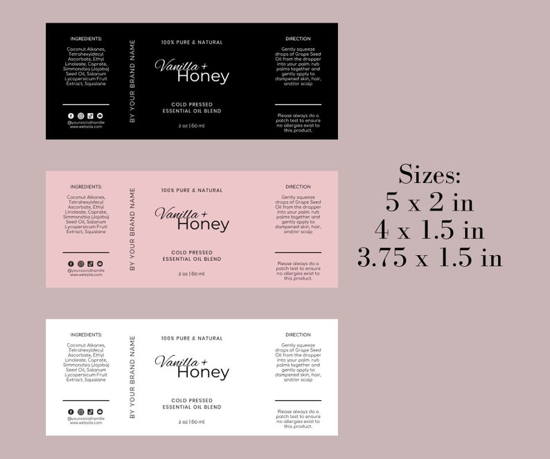 Editable Product Label, Custom Label Template, Stylish Dropper ...