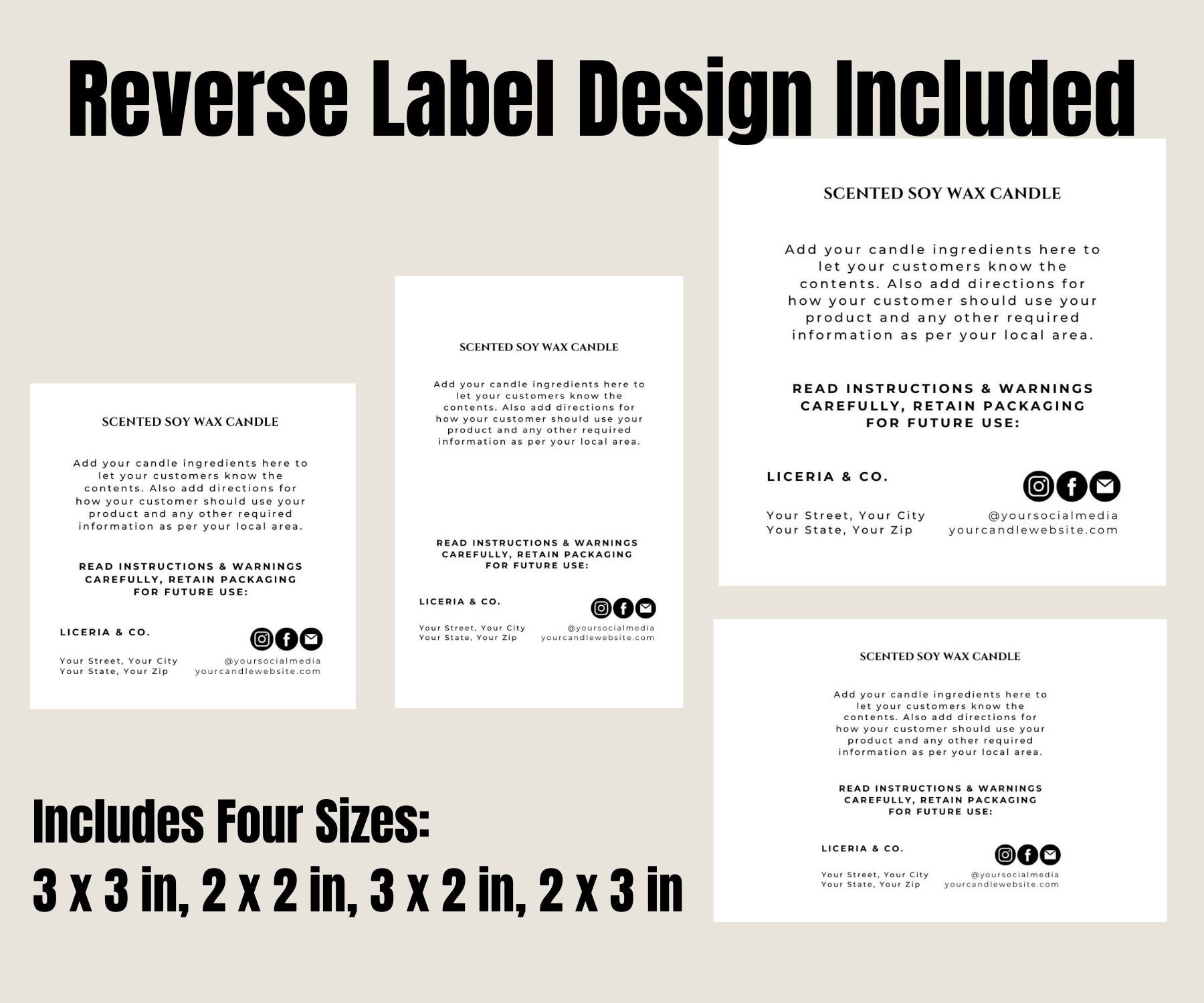 Printable Candle Label Template, Modern Candle Label Design ...