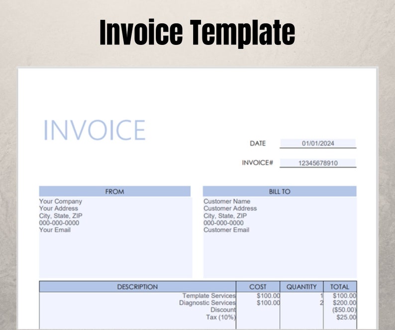 Invoice Template Pdf/google Docs/word. Business Invoice. Invoice Word ...