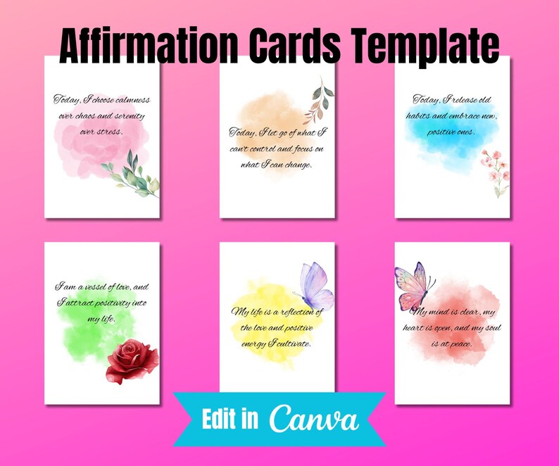 60 Affirmation Cards Digital Download, Mindfulness Affirmations Deck ...