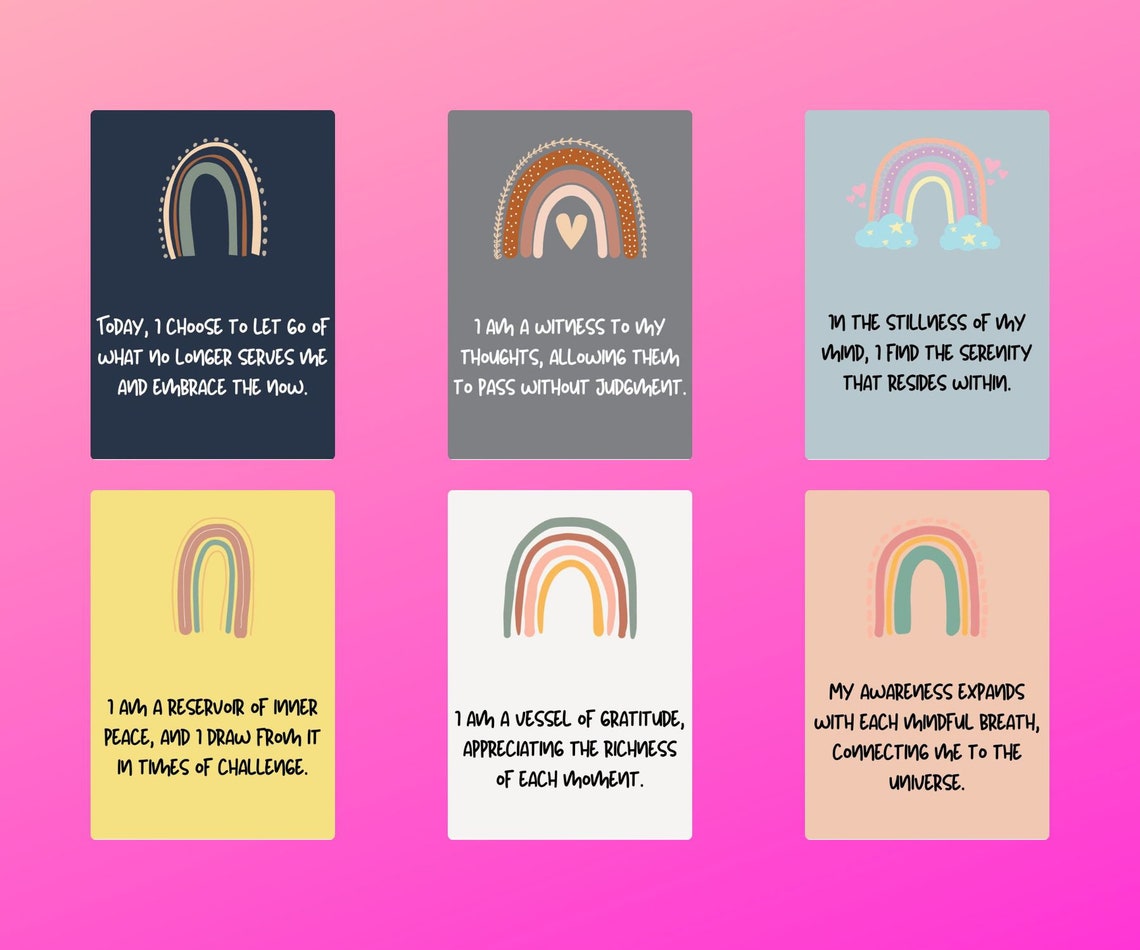 Affirmation Cards, Positive Quote Flash Cards, Affirmations Cards, Self ...