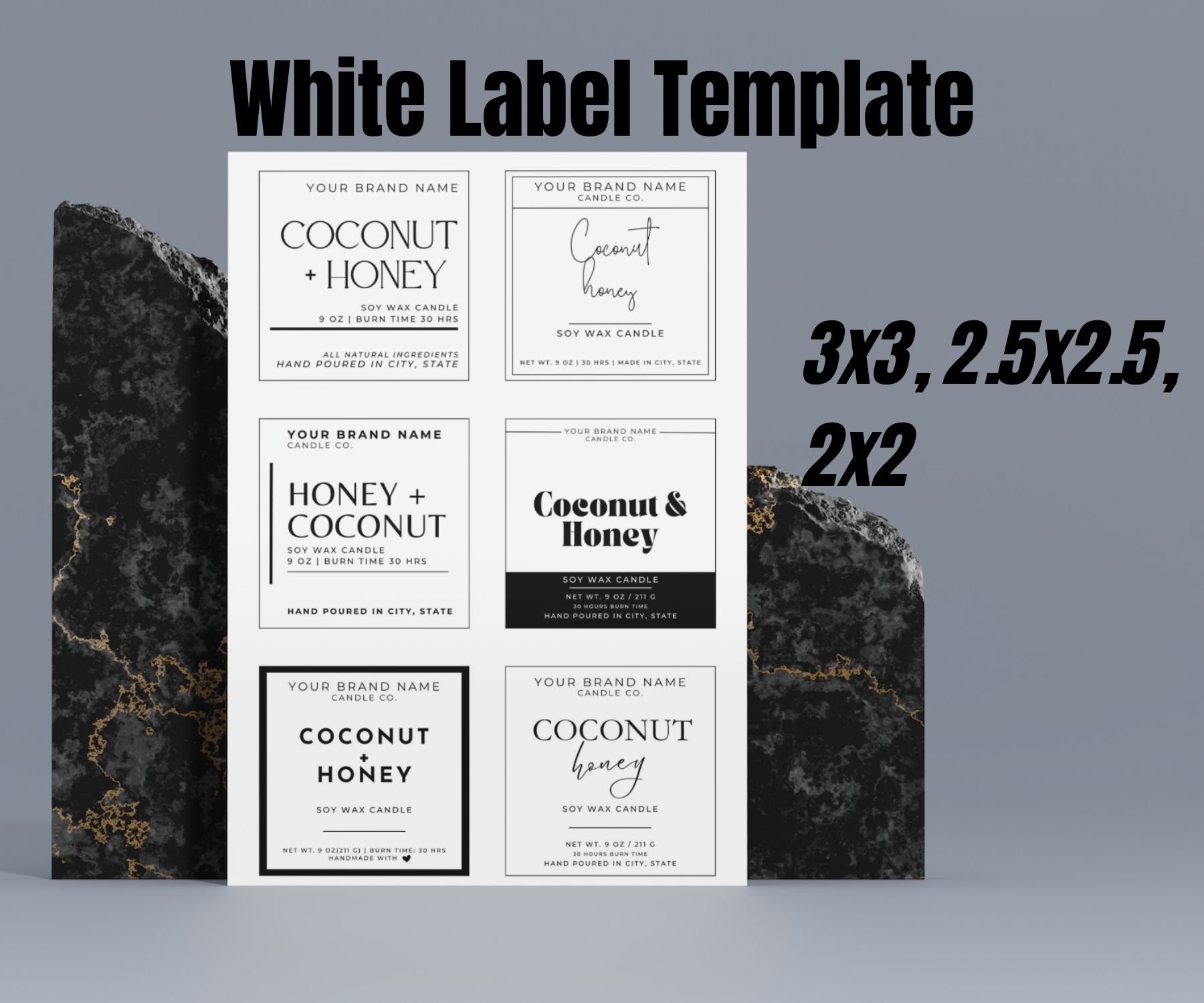 Editable Candle Label Bundle, Modern Candle Label Designs, Custom ...