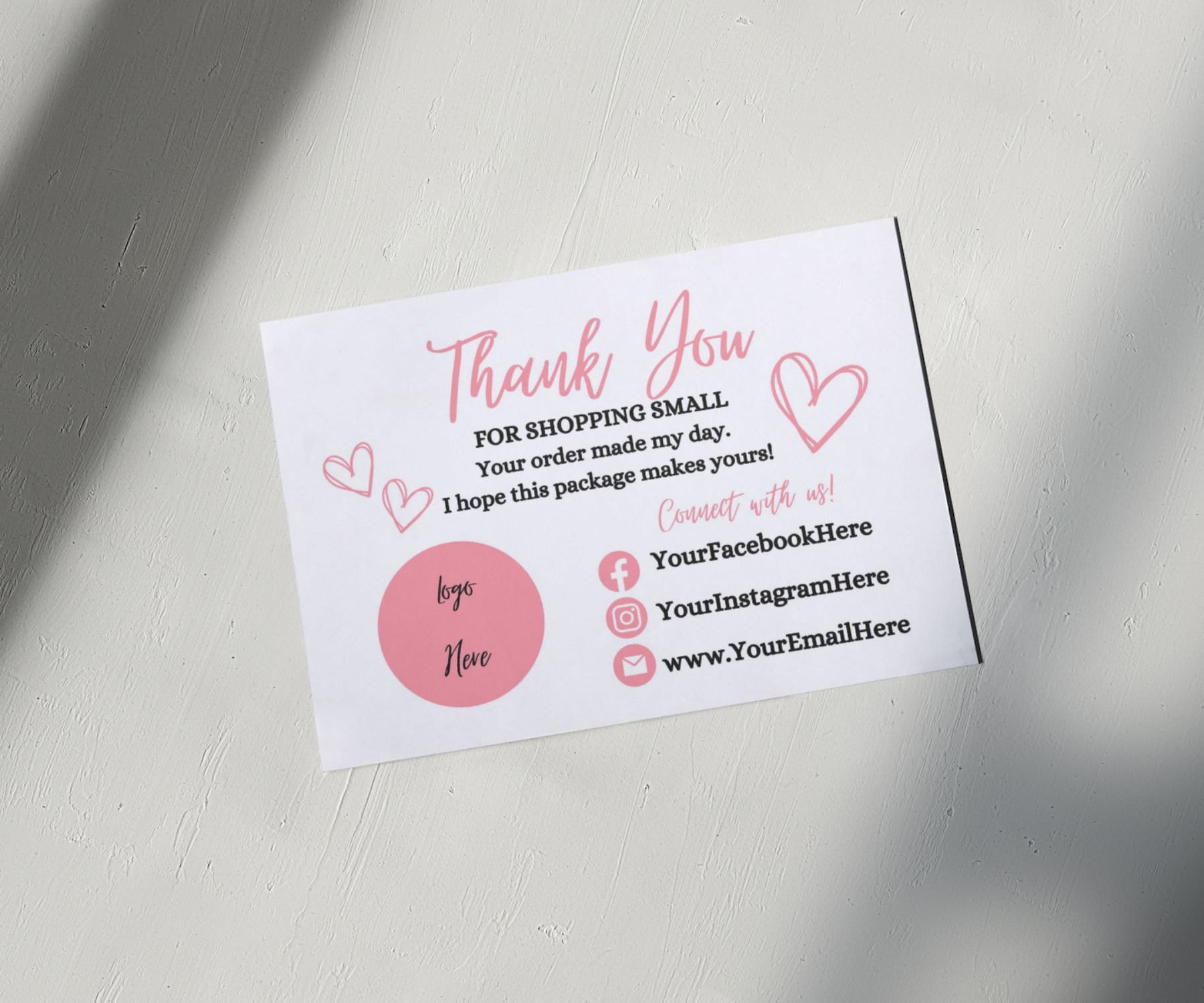 Small Business Thank You Card | Instant Download | Package Inserts ...