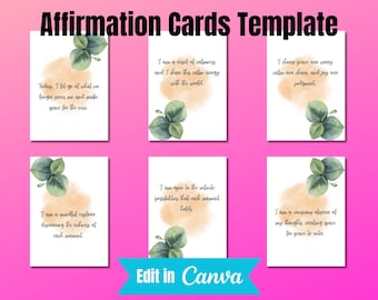 60 Affirmation Cards Digital Download, Mindfulness Affirmations Deck ...