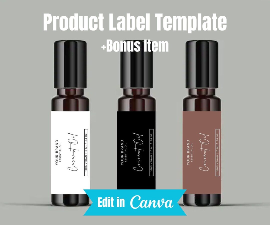 Essential Oil Roller Bottle Label, DIY Product Bottle Label Design ...
