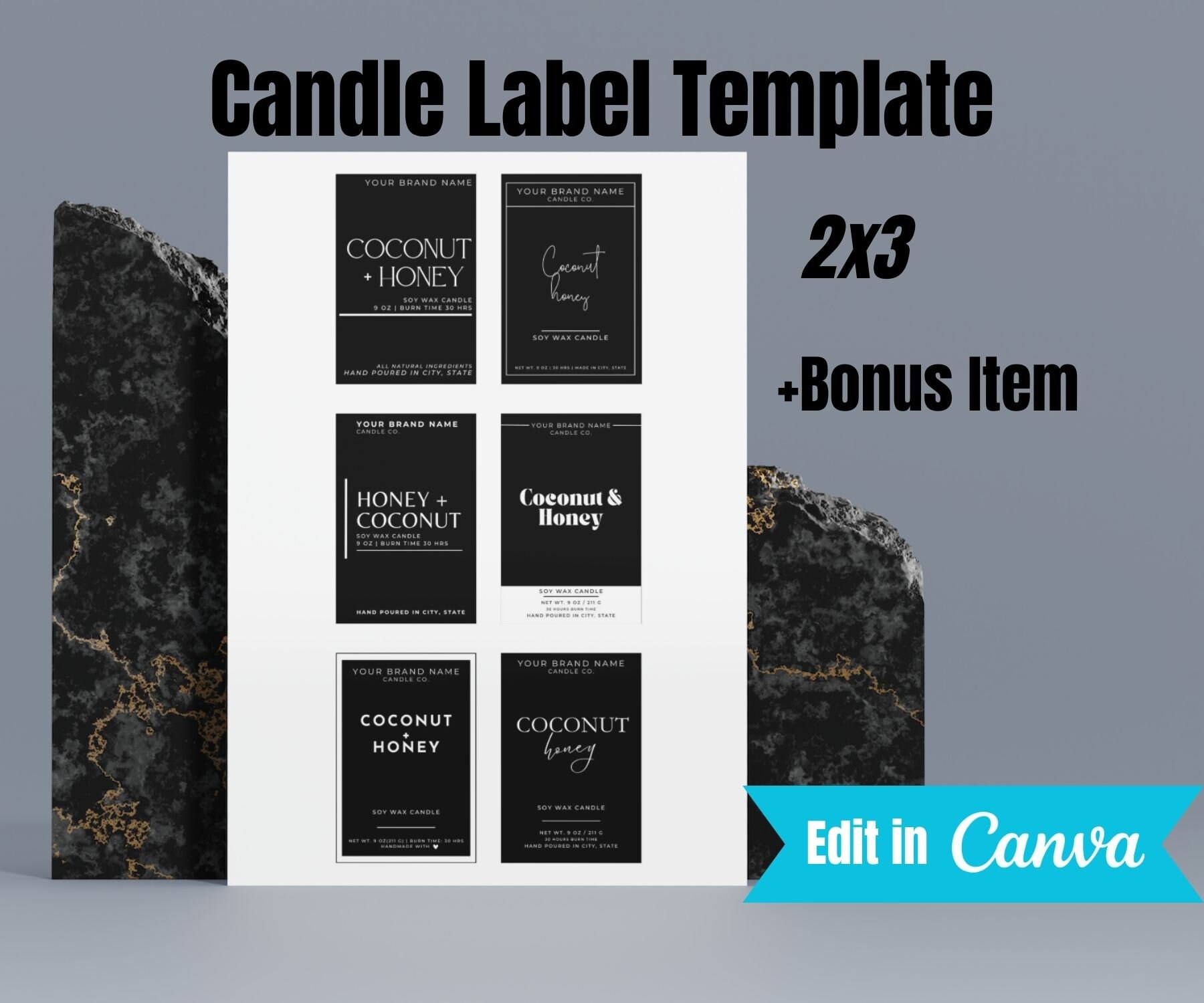 Editable Candle Label Bundle, Modern Candle Label Designs, Custom ...