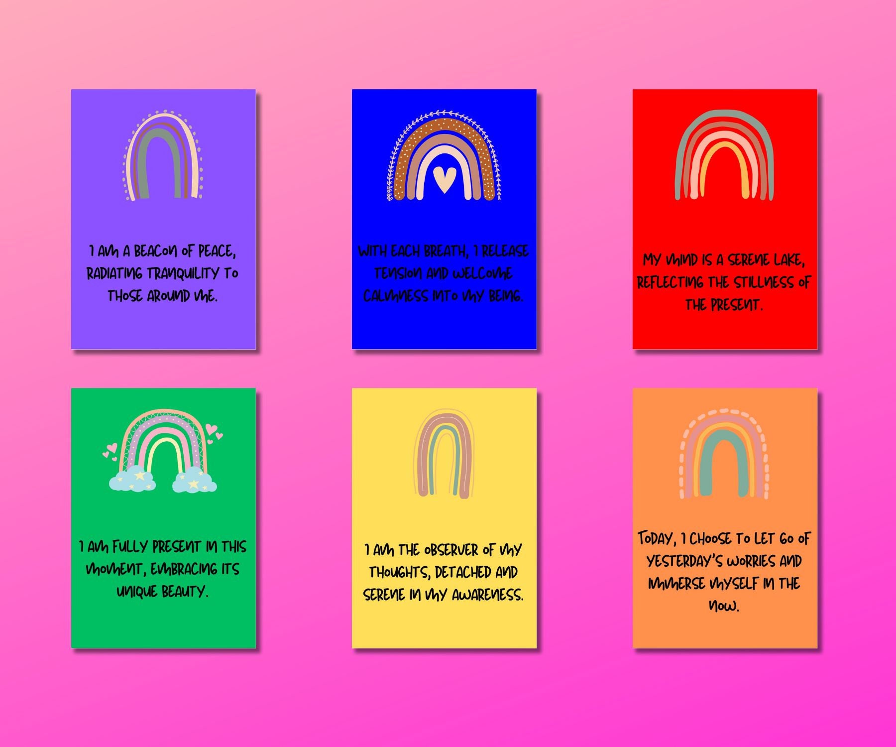 Affirmation Cards, Positive Quote Flash Cards, Affirmations Cards, Self ...