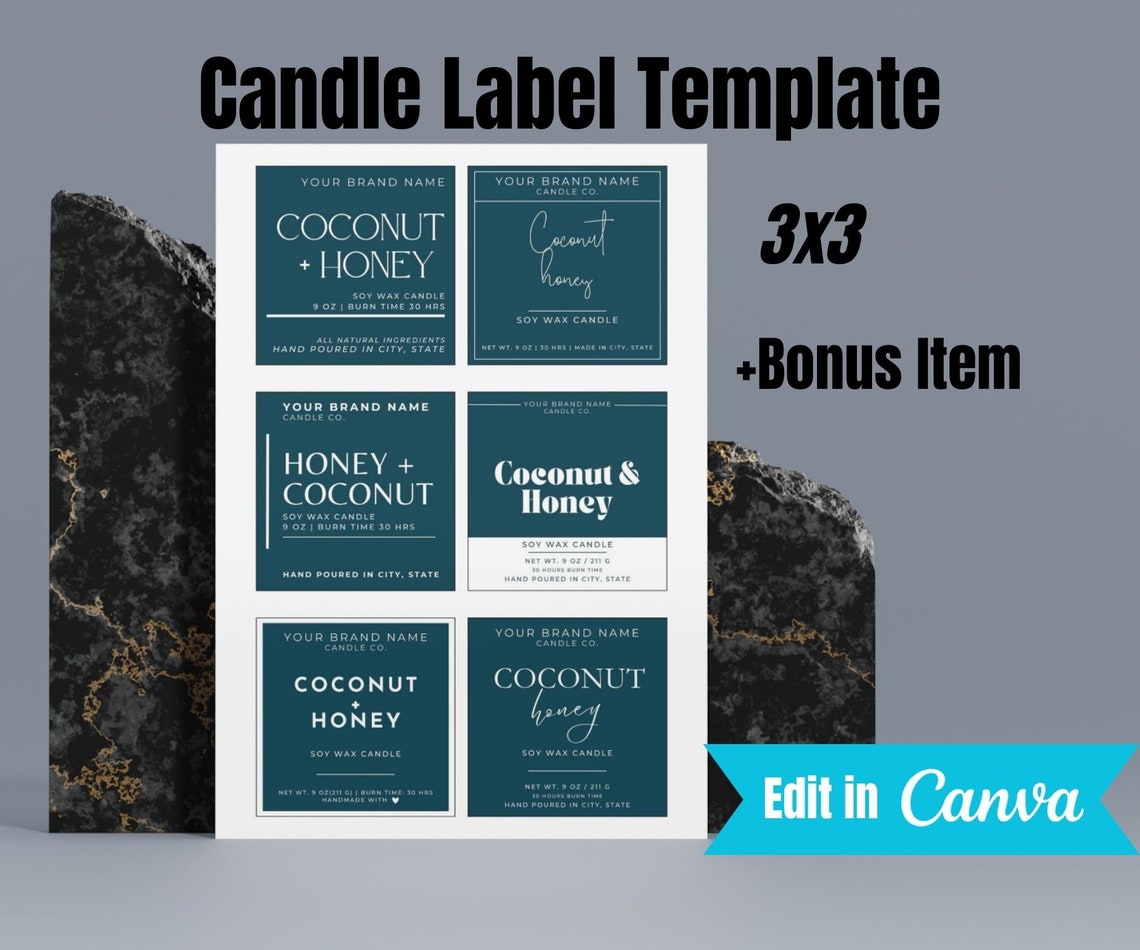Editable Candle Label Bundle, Modern Candle Label Designs, Custom ...