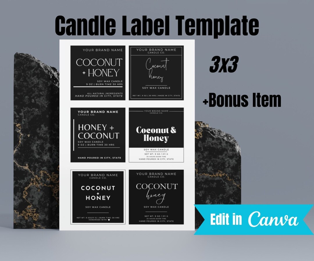 Editable Candle Label Bundle, Modern Candle Label Designs, Custom ...
