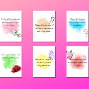 60 Affirmation Cards Digital Download, Mindfulness Affirmations Deck ...