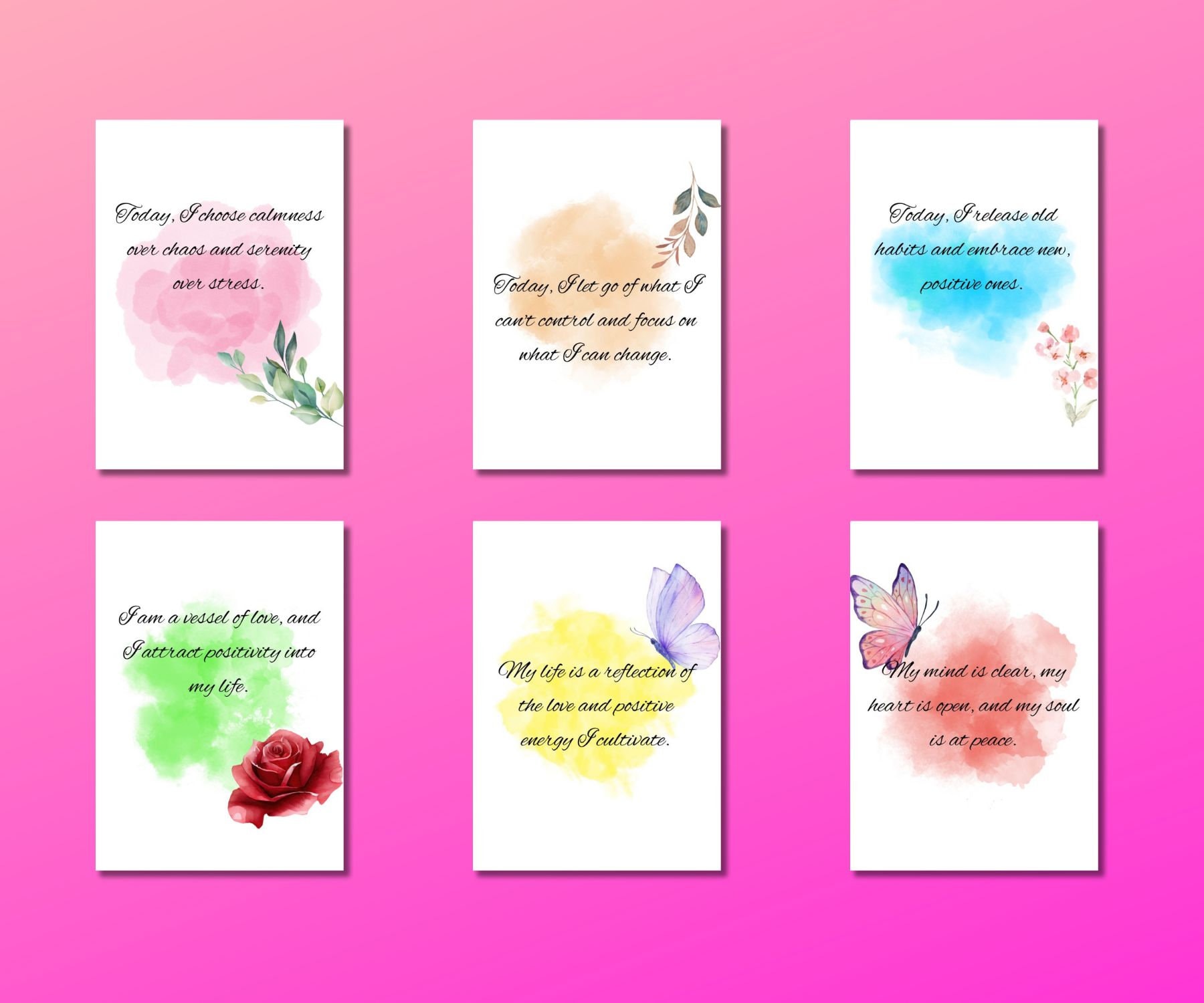 60 Affirmation Cards Digital Download, Mindfulness Affirmations Deck ...