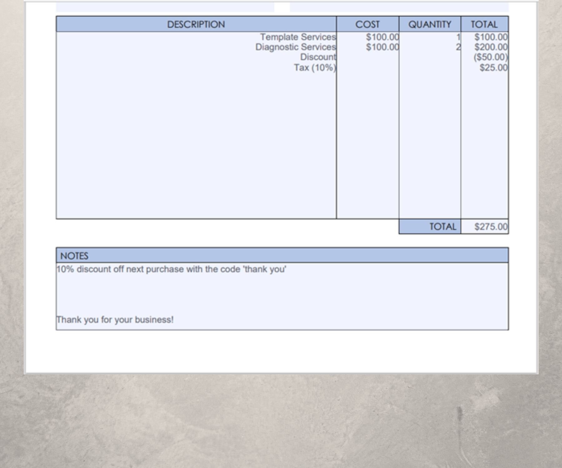Invoice Template Pdf/google Docs/word. Business Invoice. Invoice Word ...