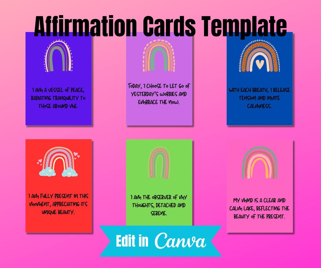 Affirmation Cards, Positive Quote Flash Cards, Affirmations Cards, Self ...