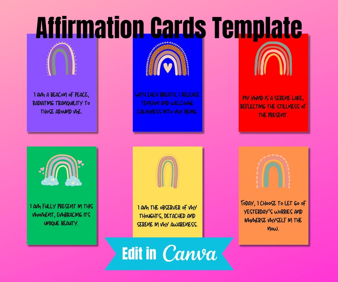 Affirmation Cards, Positive Quote Flash Cards, Affirmations Cards, Self ...