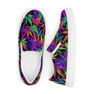 Men’s Trippy Marijuana Shoes Festival Shoes for Men Festival Wear Rave ...