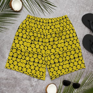 Men's Smiley Face Festival Shorts Smiley Face Unisex Athletic Long ...