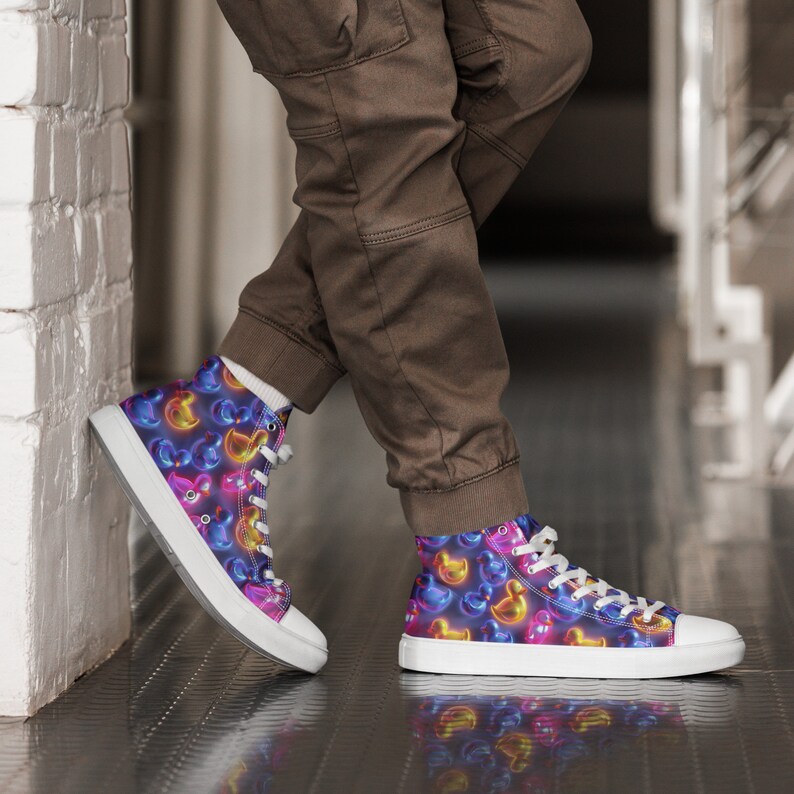 Rubber Duck Canvas High Top Shoes Festival Wear Men Rave Outfit Ducky ...