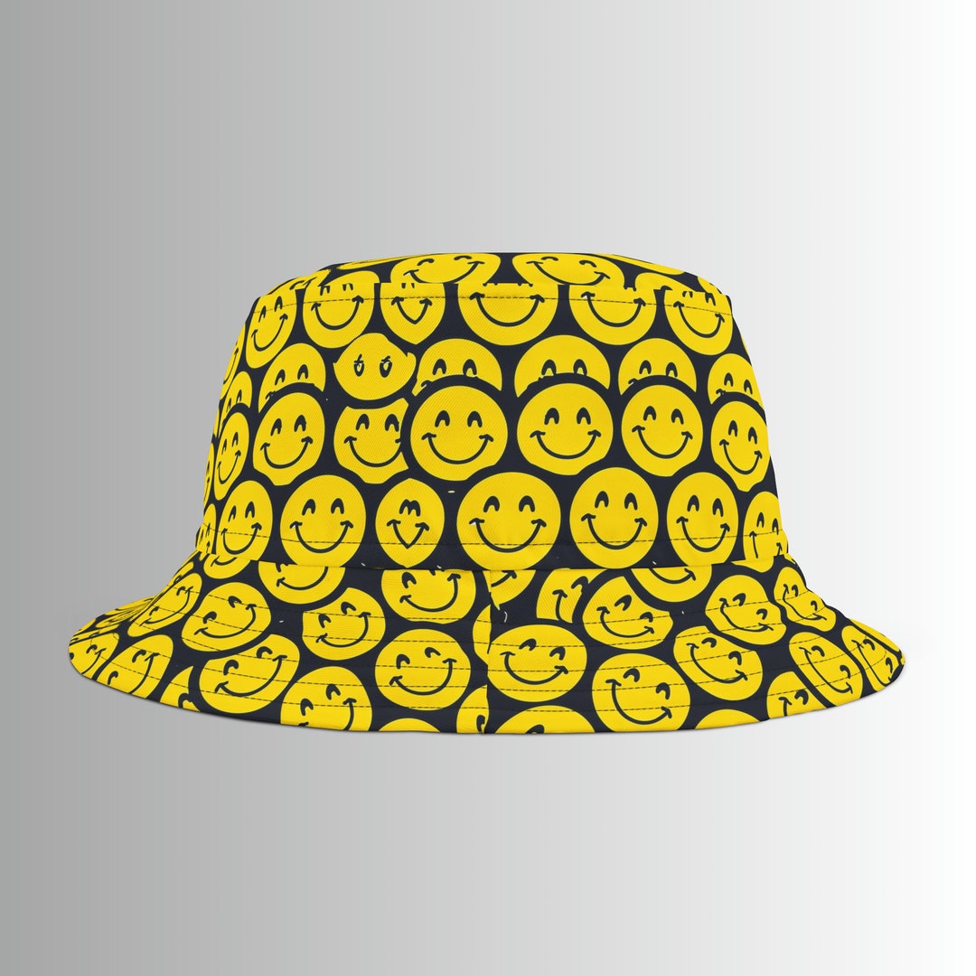 Smiley Face Festival Bucket Hat Rave Bucket Hat Custom Bucket Hat ...