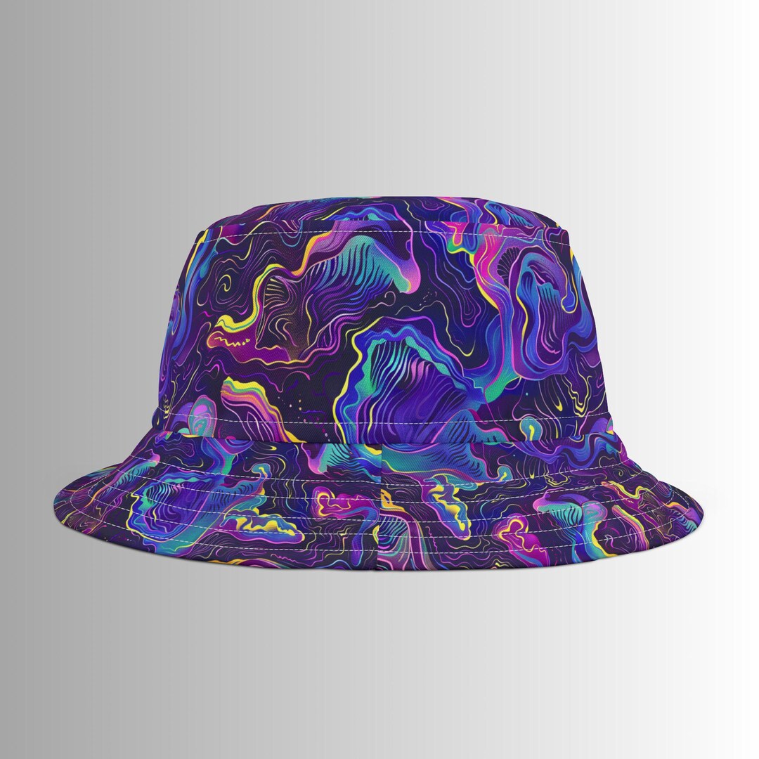 Trippy Festival Bucket Hat Rave Bucket Hat Custom Bucket Hat Unisex Hat ...