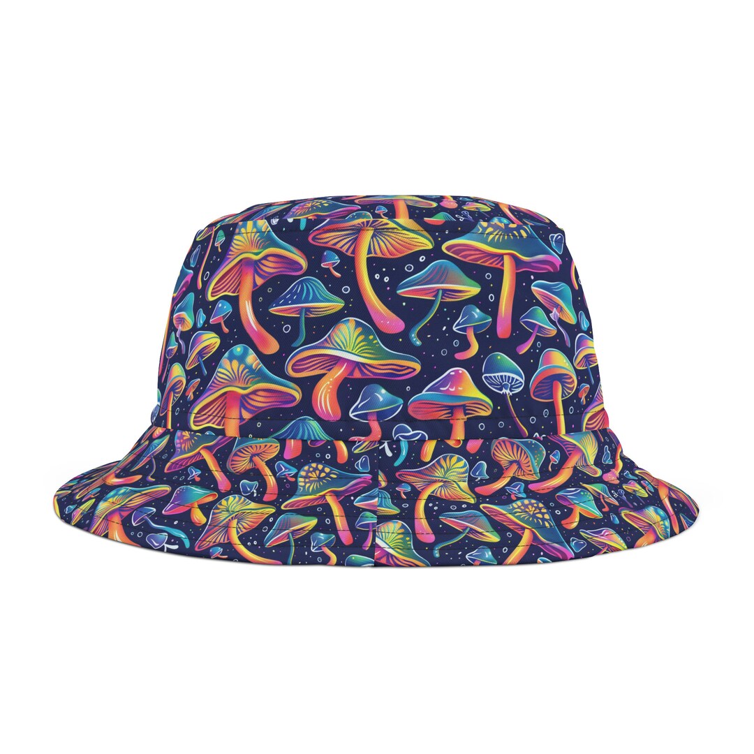 Mushroom Bucket Hat, Festival Bucket Hat, Bucket Hat, Trippy Bucket Hat ...
