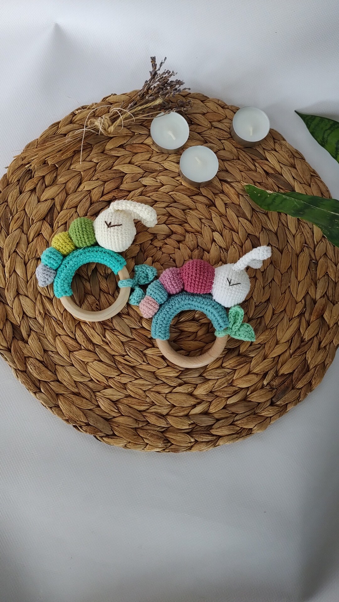 Small Caterpillar Rattle, Crochet Rattle Handmade, Knitted Rattle Gift ...
