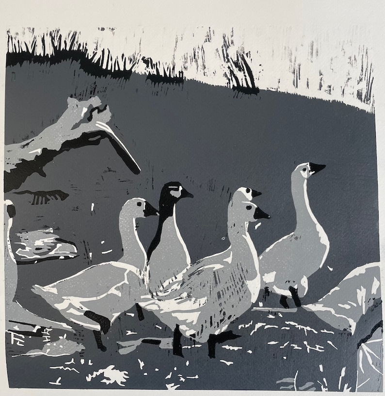 Gaggle - Limited Edition - Reduction Lino - Etsy