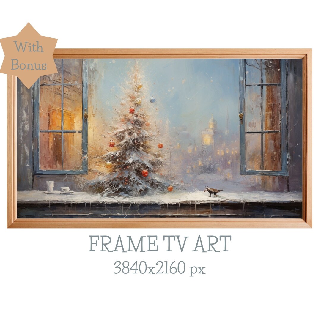 Vintage Christmas Samsung Frame TV Art, Christmas Tree TV Art ...