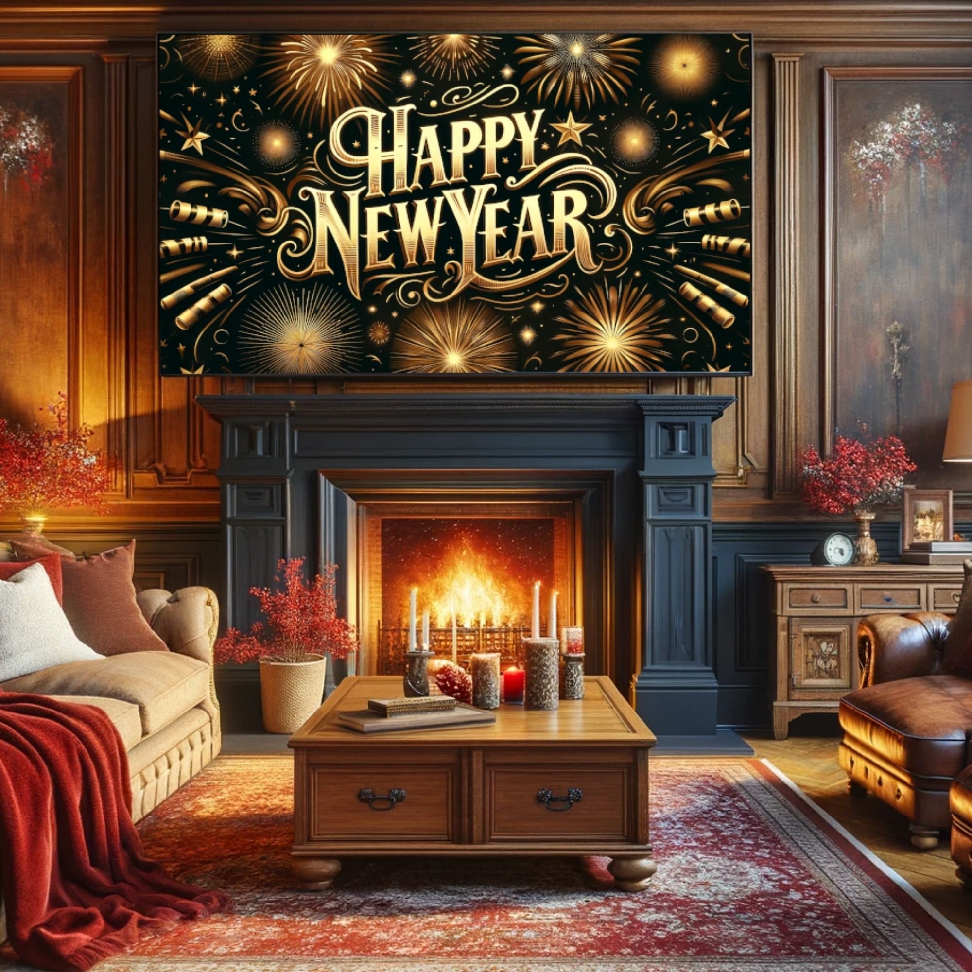 New Year's Frame TV Art, Happy New Year Samsung Frame TV Artwork ...