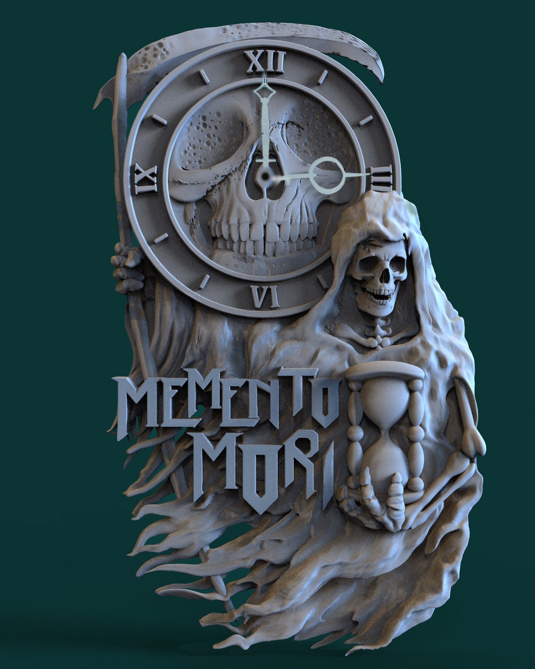 Memento Mori. Wall Clock. 3D STL Model for CNC and 3D Printer - Etsy