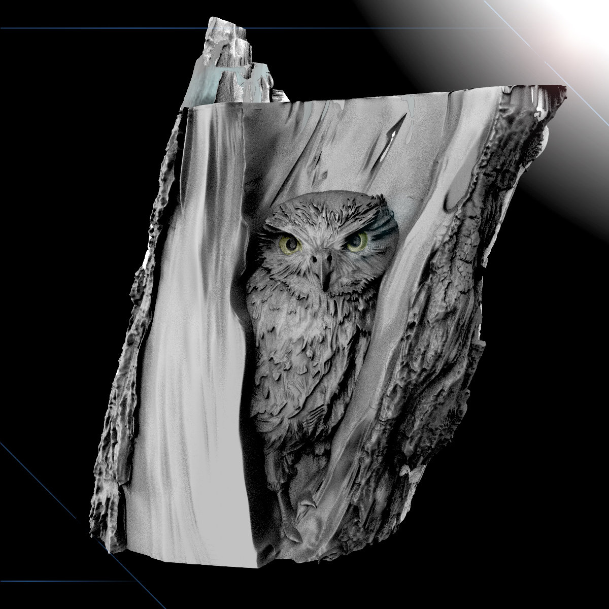 Owl in a Hollow. 3D STL Model for CNC and 3D Printers - Etsy