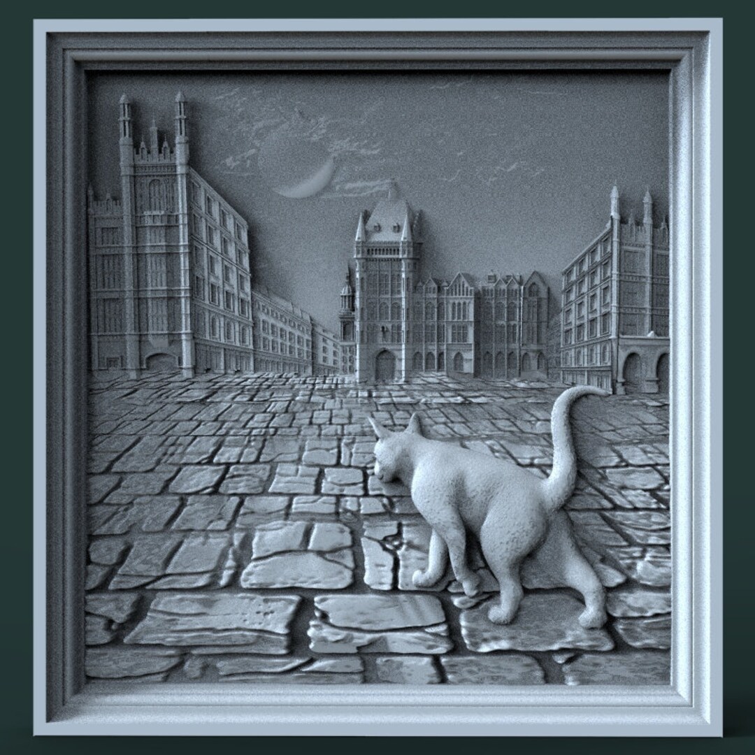 Cat_tramp. 3D Model Stl for CNC Machines and 3D Printers. - Etsy