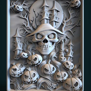 Halloween. 3D Model Stl for CNC Machines and 3D Printers. - Etsy